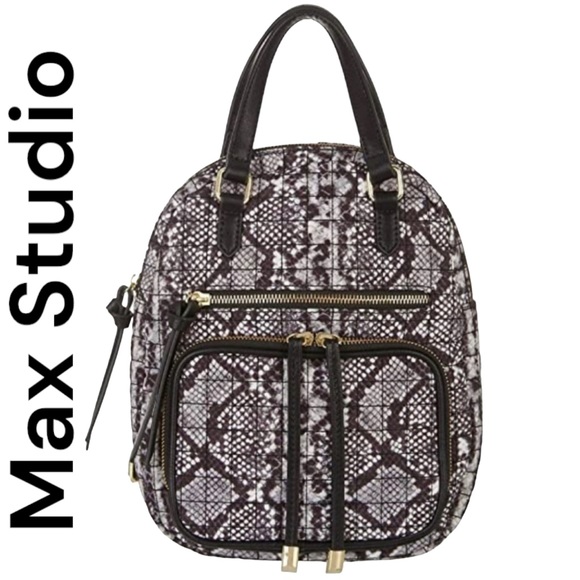 Max Studio | Bags | Max Studio Tash Snakeskin Print Backpack Nwt | Poshmark